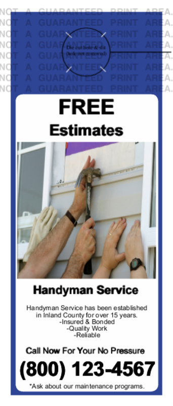 Mini size Handyman door hanger design templates